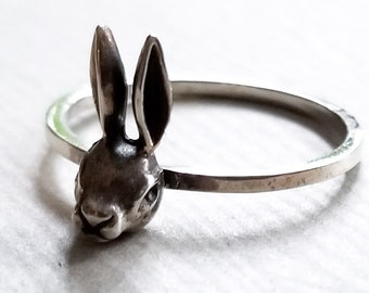 Sterling Silver Rabbit Ring Solid .925 Cute Cuddly Bunny Rings - Etsy