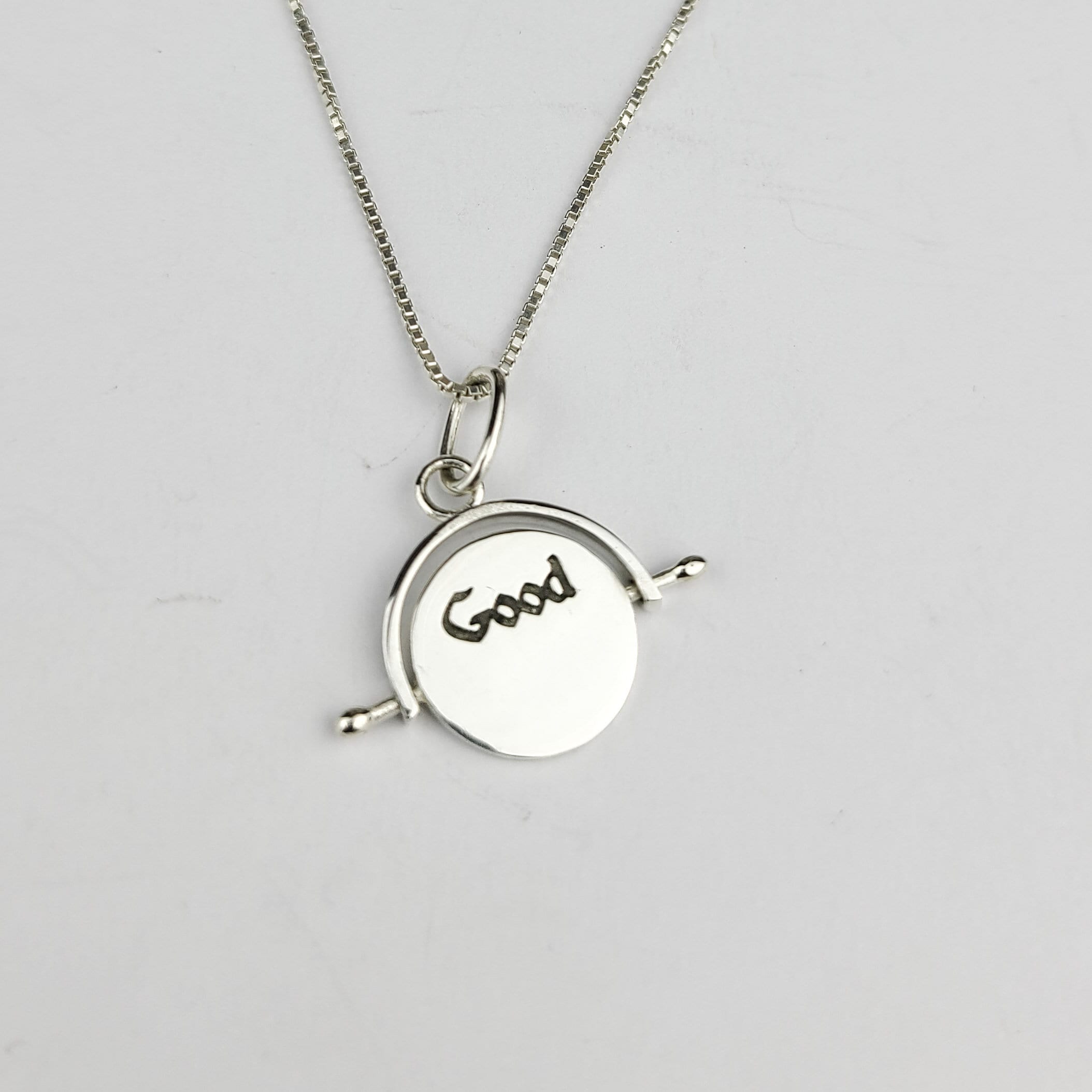 Good Luck Spinning Charm, Kinetic, Health, Silver Pendant, Flip, Token ...