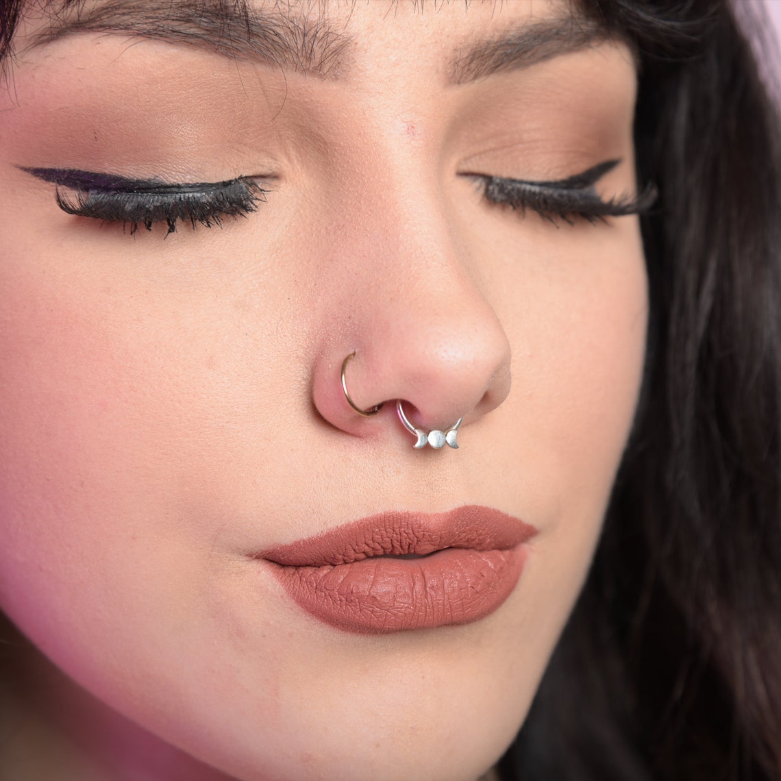 Moon Phase Septum Witchy Septum Moon Body Jewelry Boho Nose - Etsy