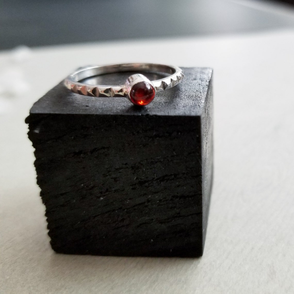 Garnet Blood Drop Studded Ring, Red Gemstone Ring, January Birthstone ...