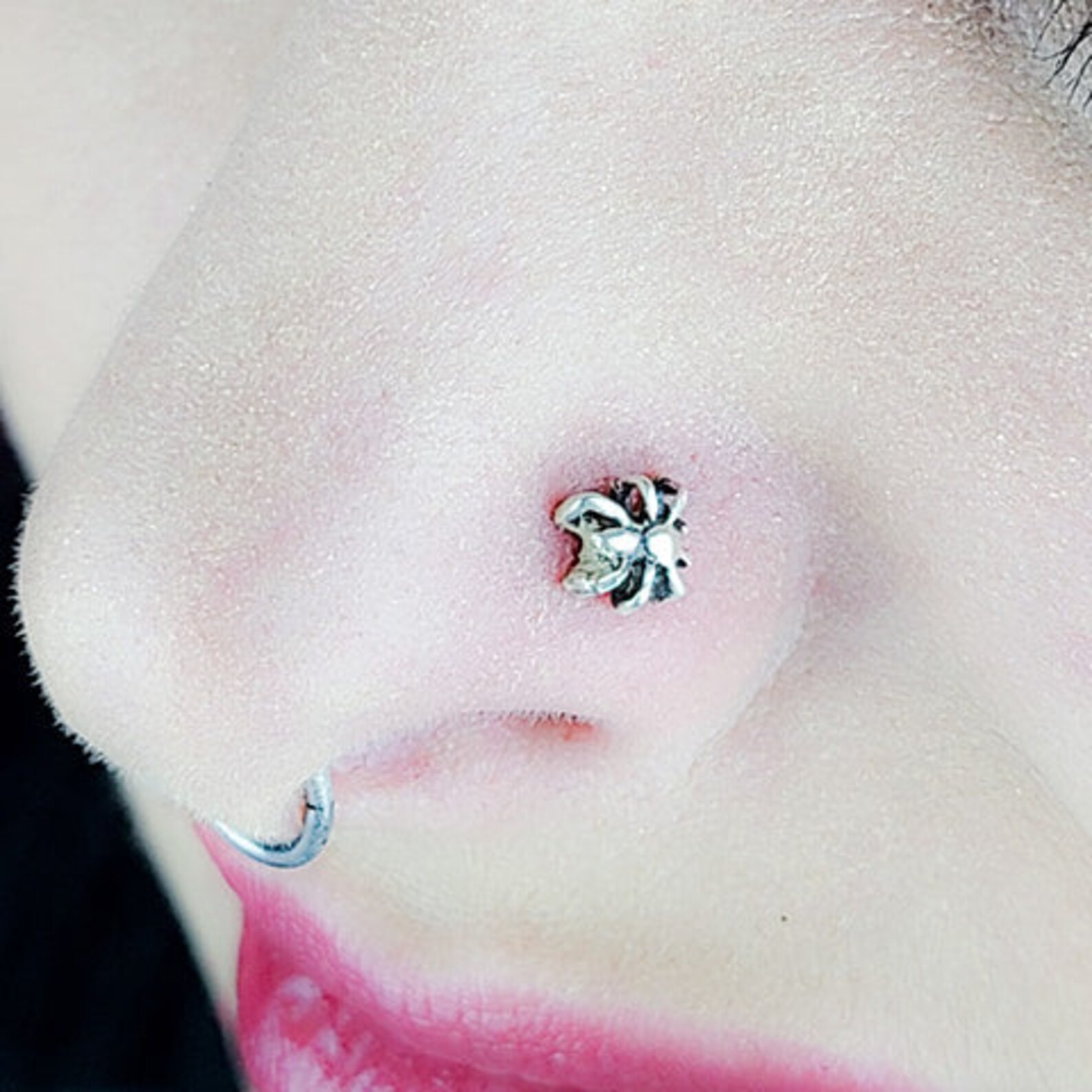 Silver Spider Nose Screw, Halloween Nose Pin, Witch Nose Stud, Tragus ...