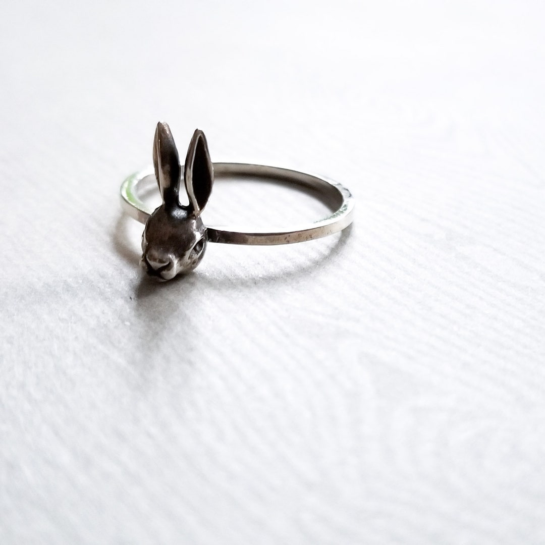 Silver Bunny Ring, Rabbit Jewelry, Easter Gift, Animal Totem, Witch ...