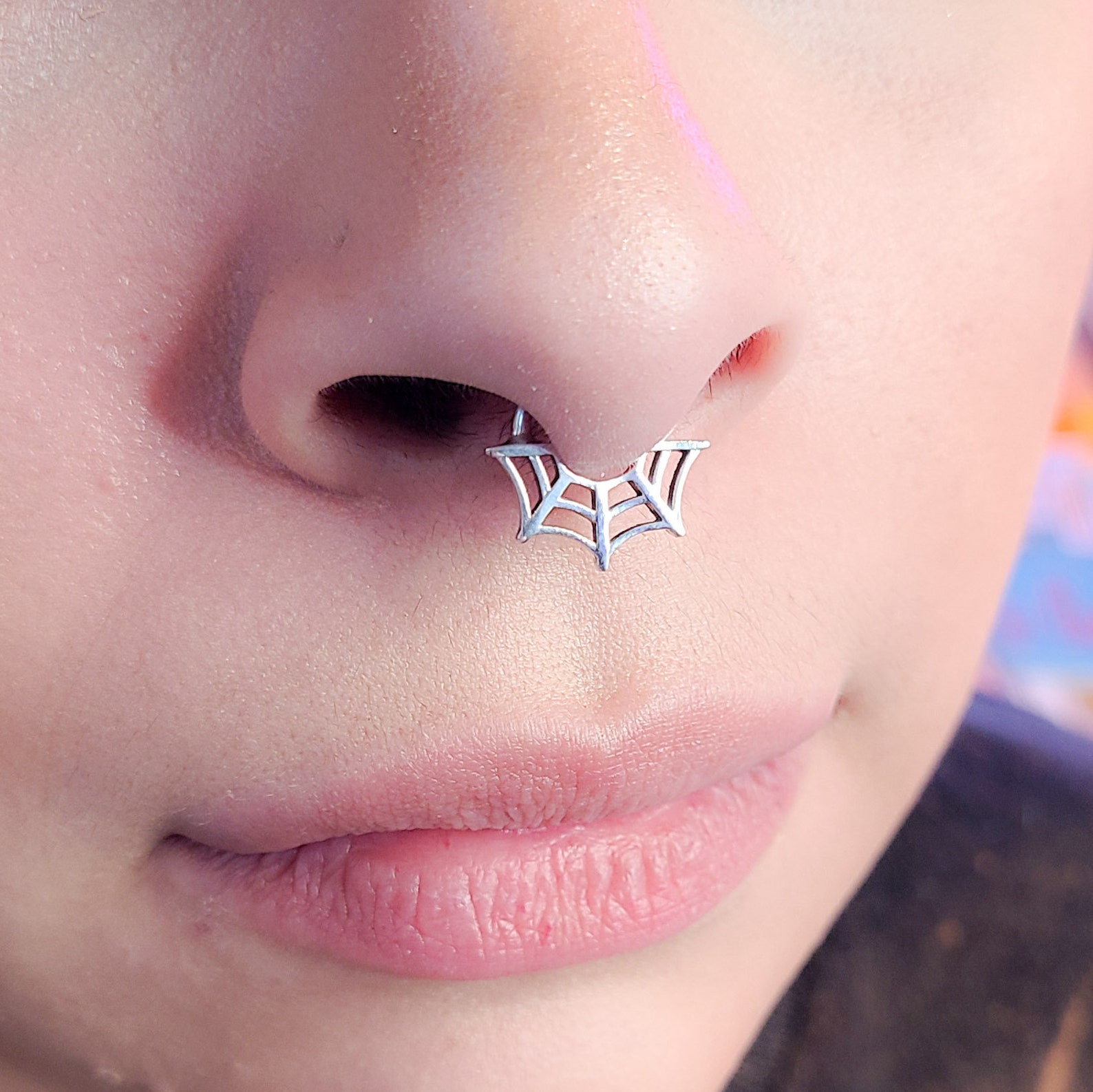 Spider Web Septum Nose Ring, Arachnid, Halloween, Witch, Witchy, Gothic ...
