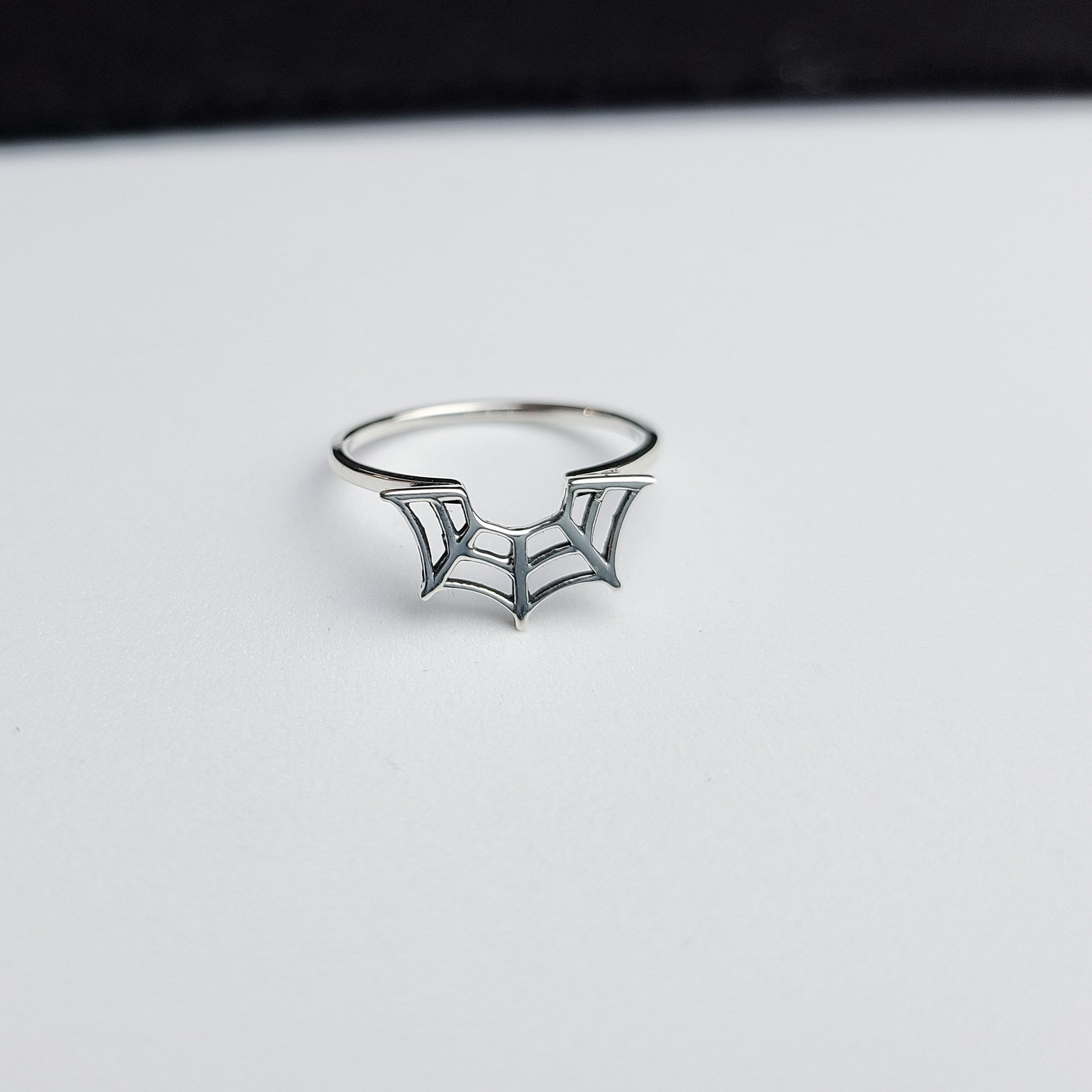 Stackable Spider Web Ring Halloween Jewelry Cobweb Black - Etsy