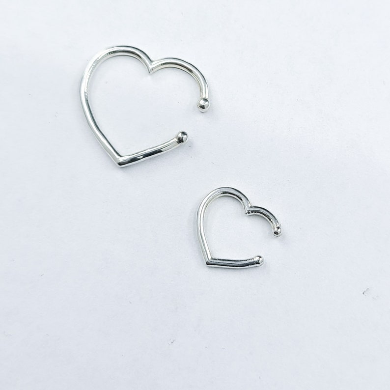 Small Heart Fake Piercing, Faux Nose Ring, Fake Nose Hoop, Valentines ...