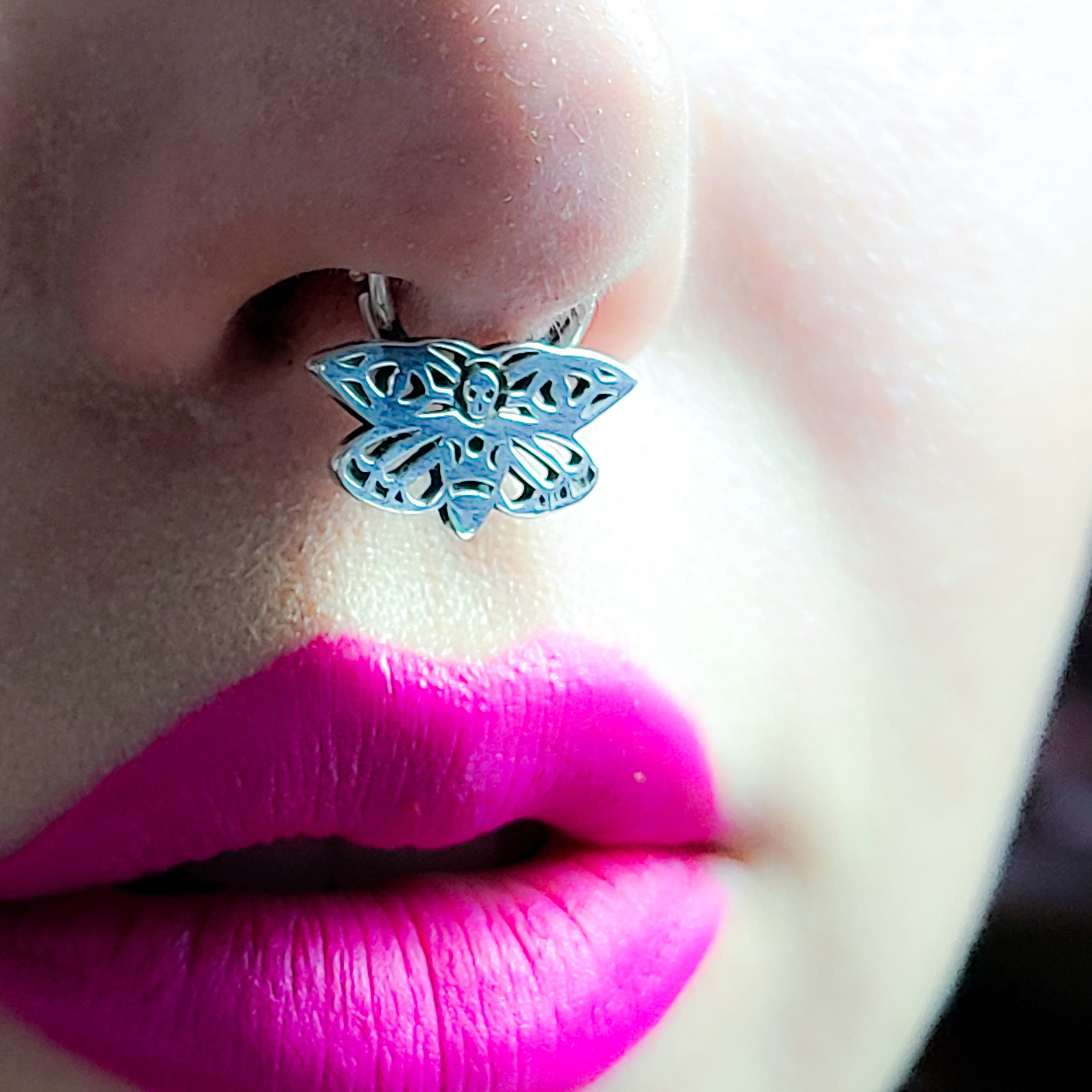 Dead Head Moth Septum Butterfly Nose Ring Cartilage Helix - Etsy Ireland