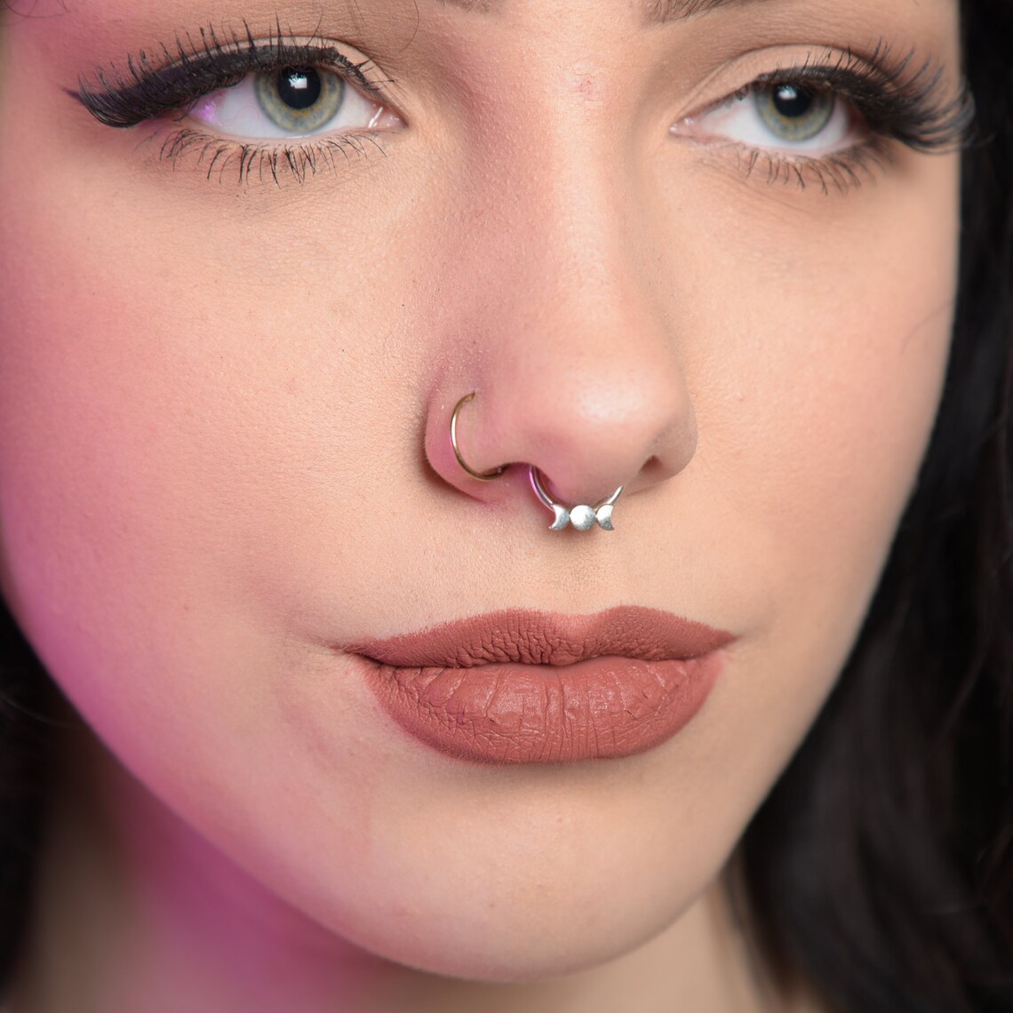 Moon Phase Septum Witchy Septum Moon Body Jewelry Boho Nose - Etsy