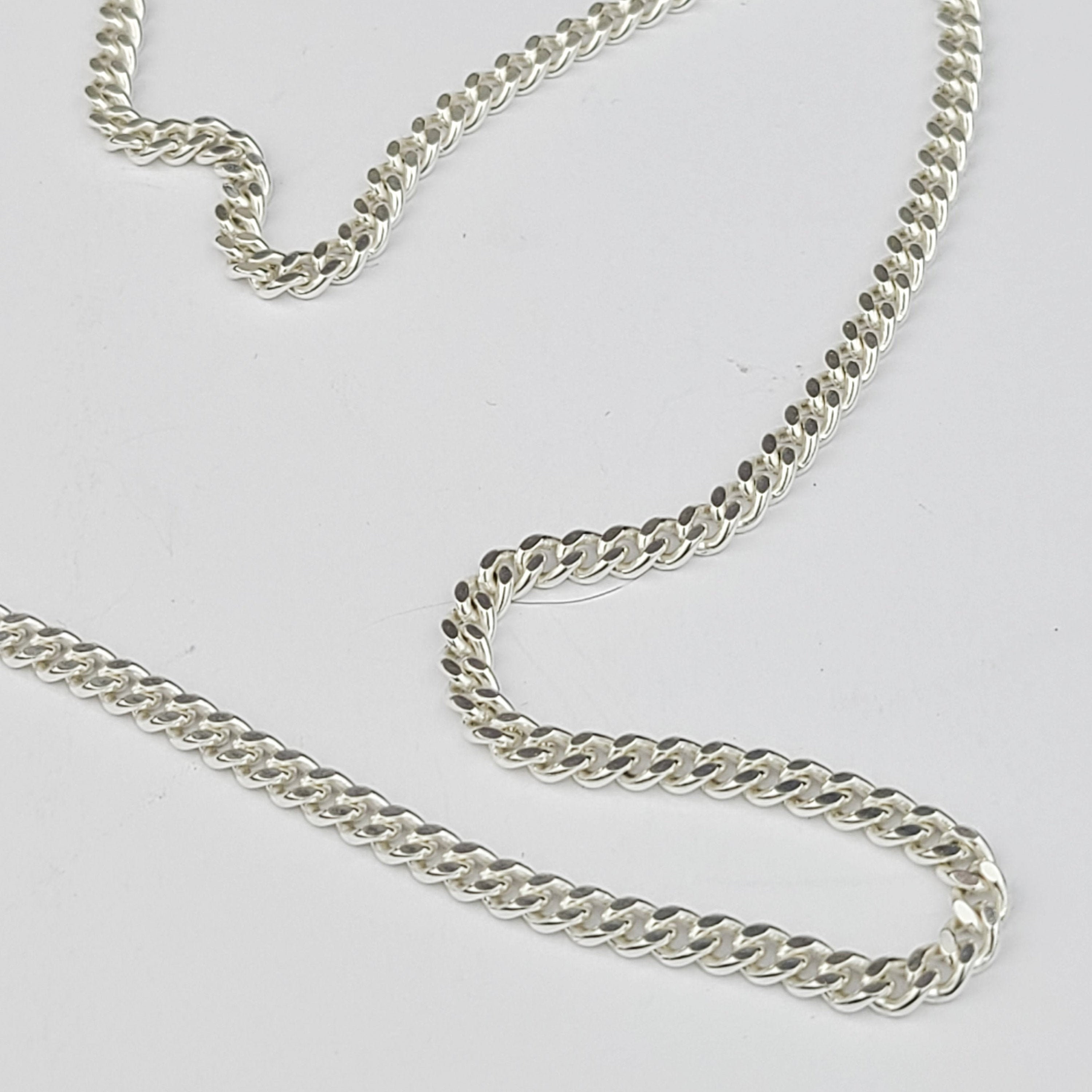 Bulky Thin 2.8mm Sterling Silver Chain Necklace, Womens Heavy Necklace ...