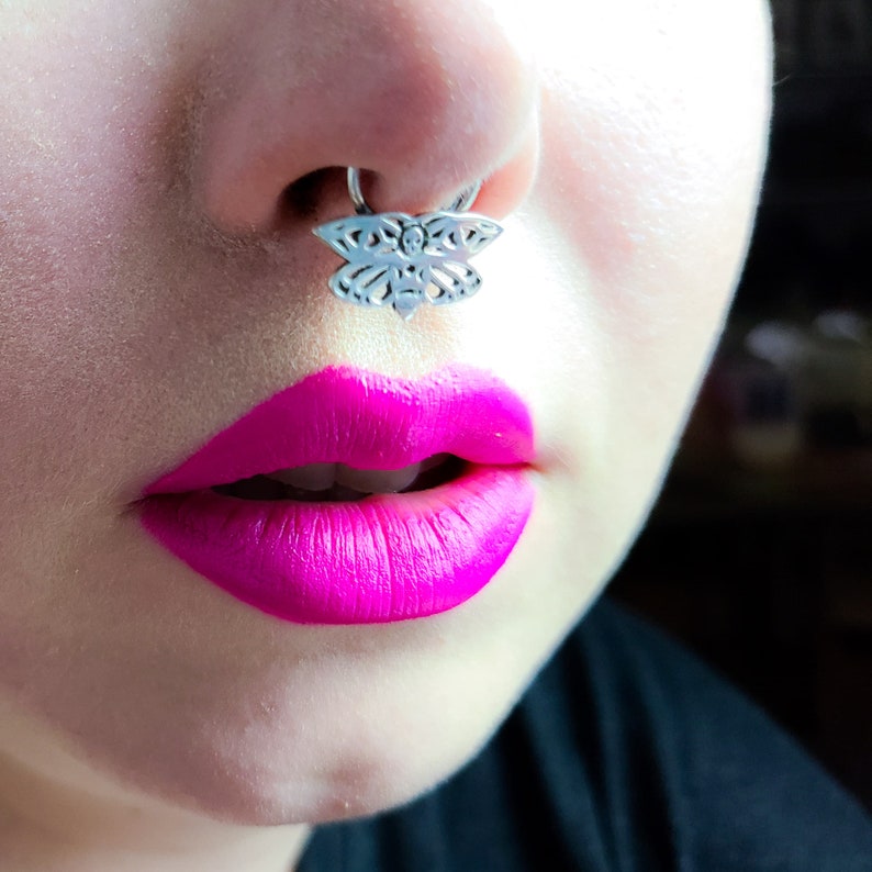 Dead Head Moth Septum, Butterfly Nose Ring, Cartilage, Helix, Daith ...