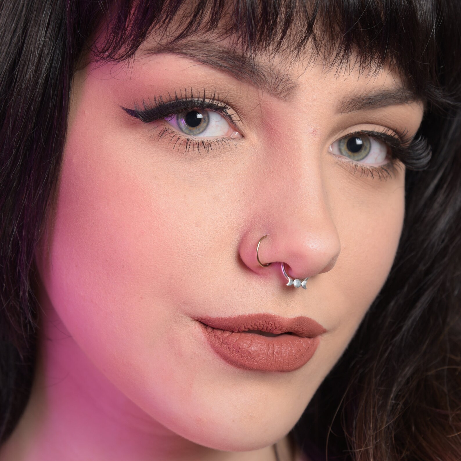 Lunar Phase Septum, Moon Body Jewelry, Witchy, Moon Crescent Nose Ring ...
