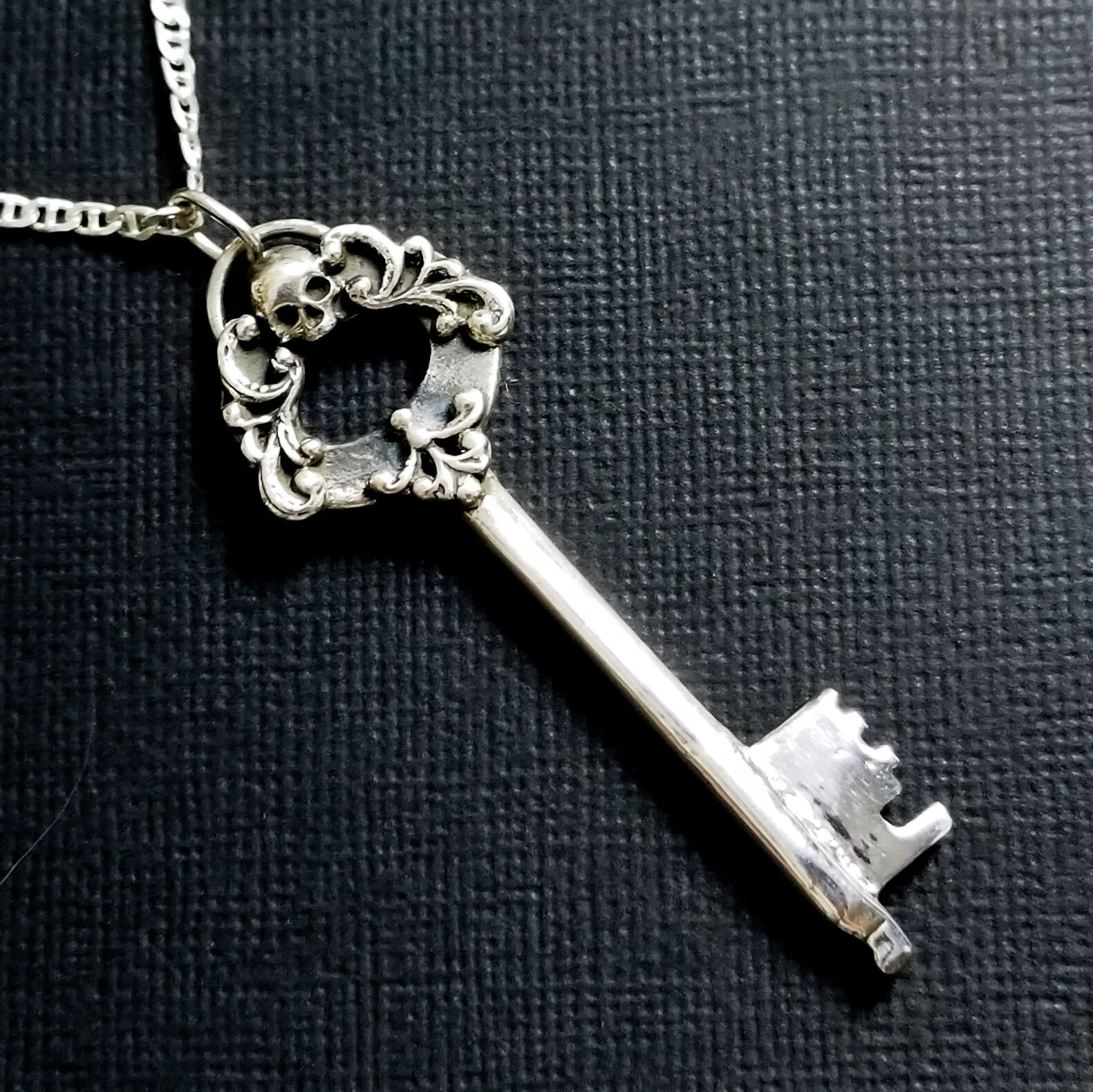 Mens Victorian Skull Key Pendant Vintage Key Antique Biker | Etsy