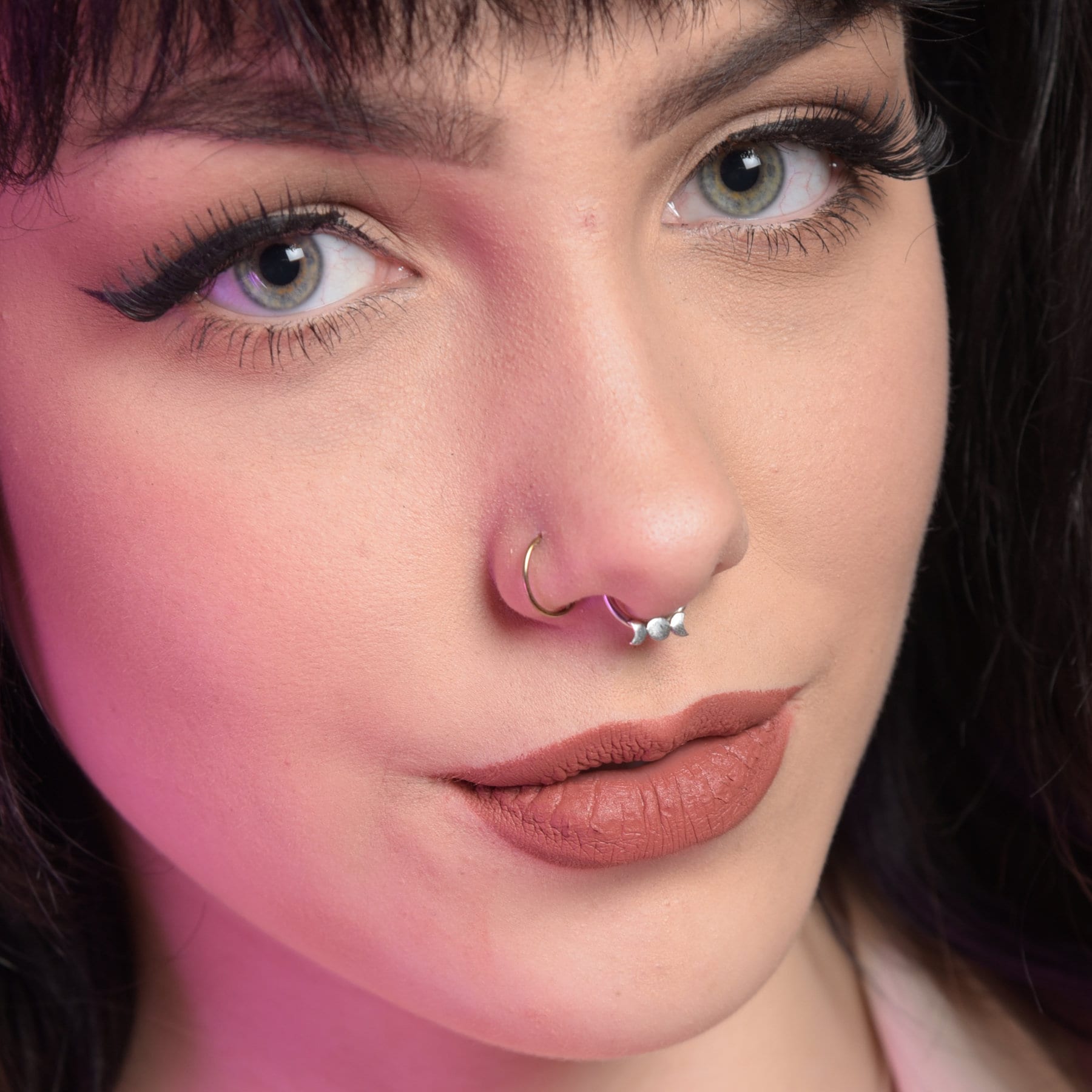 Moon Phase Septum, Witchy Septum, Moon Body Jewelry, Boho Nose Ring ...