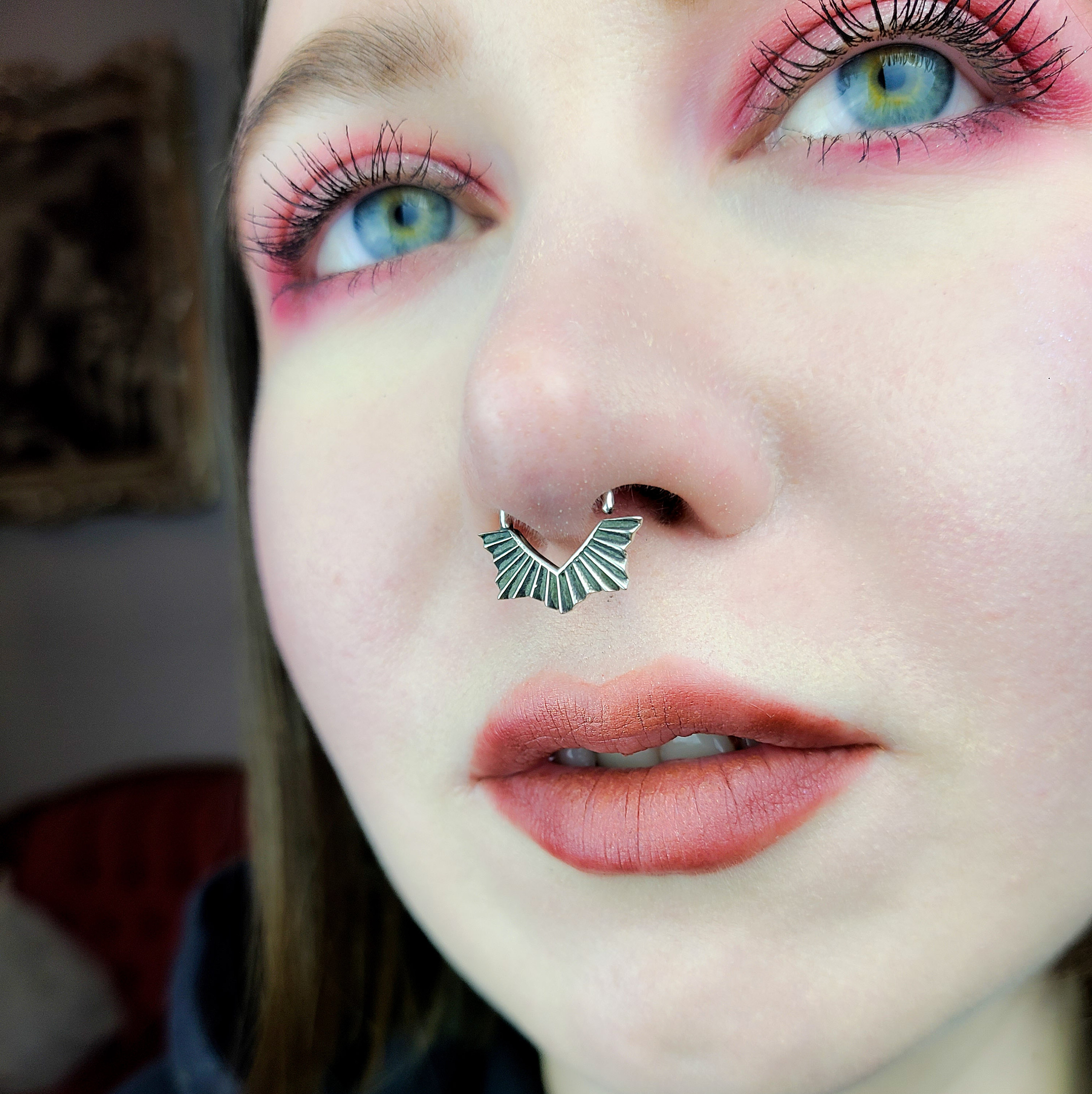 Sacred Aura Septum, Ornate Nose Ring, Angel Wings, Feather, Oversized ...