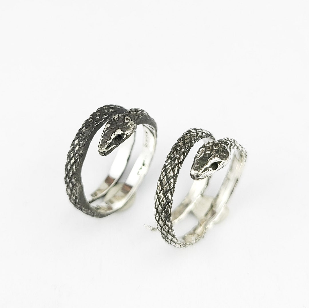 Silver Snake Ouroboros Adjustable Wrap Ring, Tolkien, Cobra, 2 Headed ...