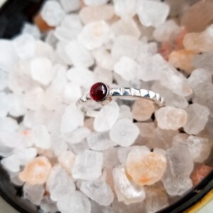 Garnet Blood Drop Studded Ring, Red Gemstone Ring, January Birthstone ...
