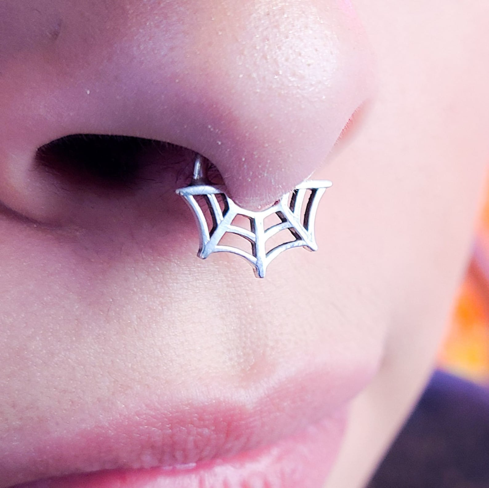 Spider Web Septum Nose Ring, Arachnid, Halloween, Witch, Witchy, Gothic ...