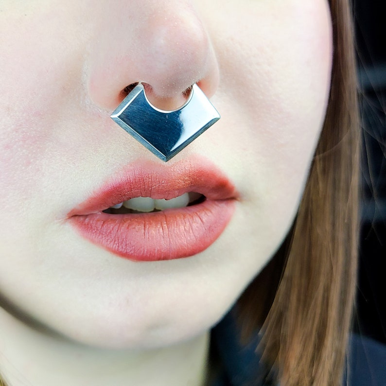 Oversized Blade Septum Piercing, Dagger, Sword, Punk, Shield Piercing ...