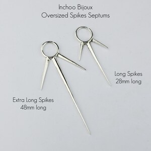 Long Spike Septum Piercing, Punk Spikes Nose Ring, Body Jewelry, 16G ...