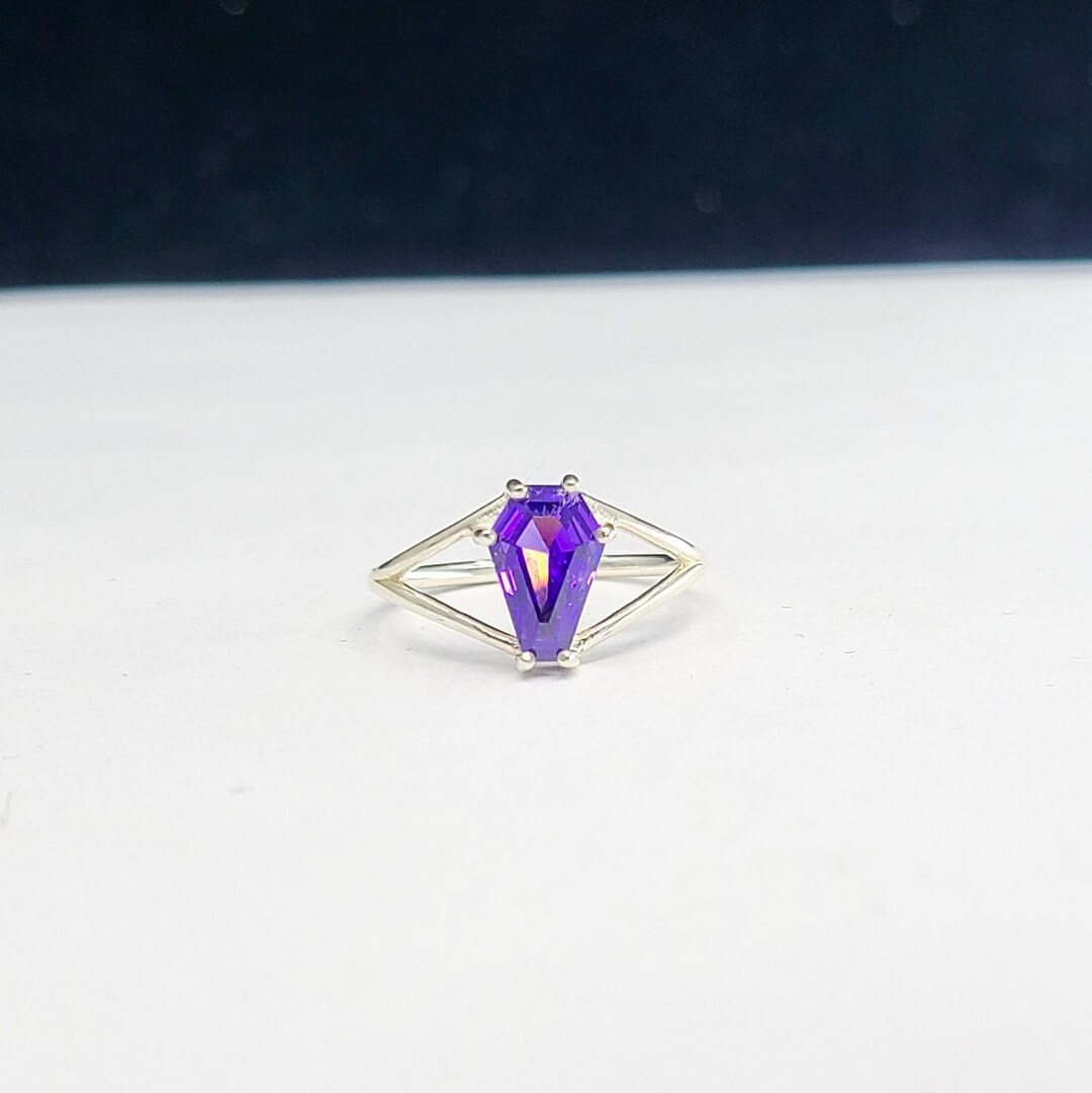 Cute Magical Purple Coffin Ring, Pastel Goth, Gothic Wedding, Halloween ...