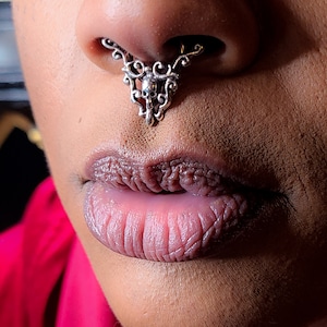 Skull and Lace Septum Piercing, Gothic, Goth, Ornate, Statement, Witchy ...