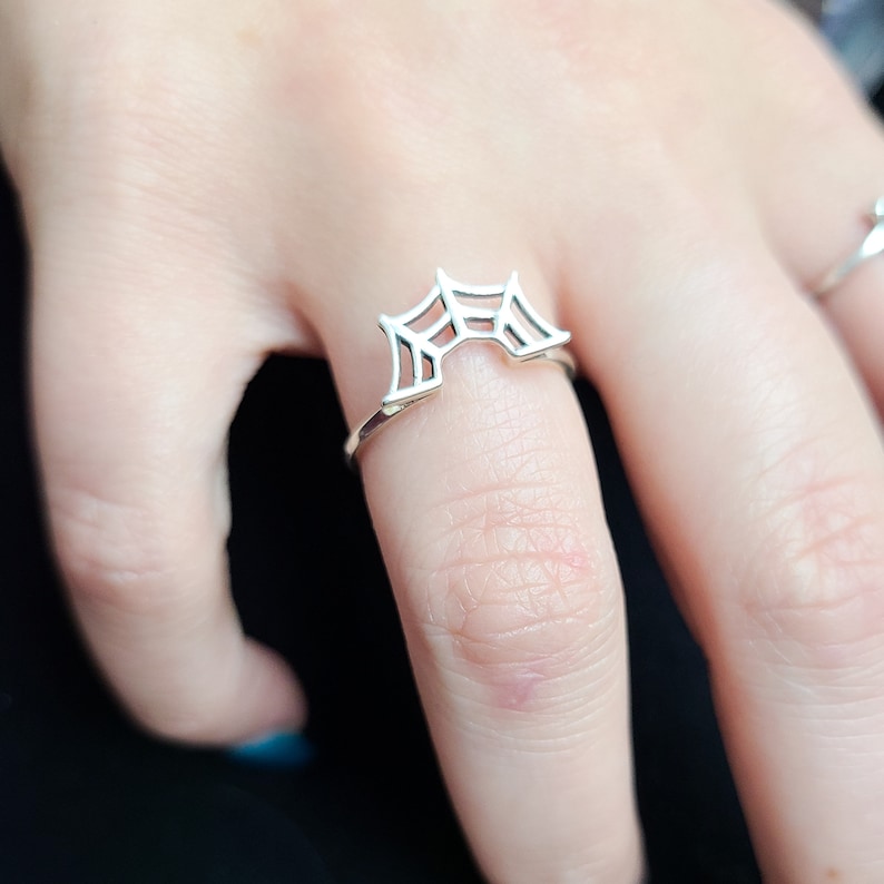Stackable Spider Web Ring Halloween Jewelry Cobweb Black - Etsy