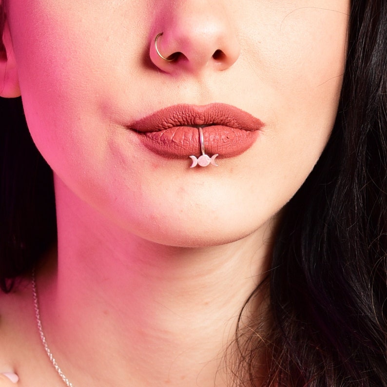 Witchy Fake Lip Ring, Half Moon Lip Cuff, Lunar Phase, Fake Piercing ...