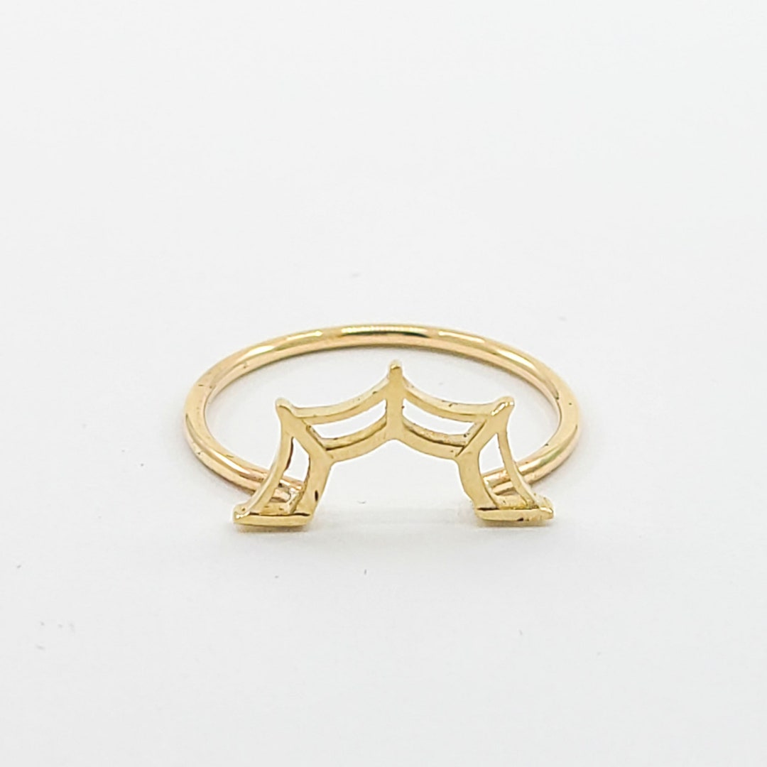 10K - 14K Yellow Gold Spider Web Wedding Ring, Cobweb Ring, Stacking ...