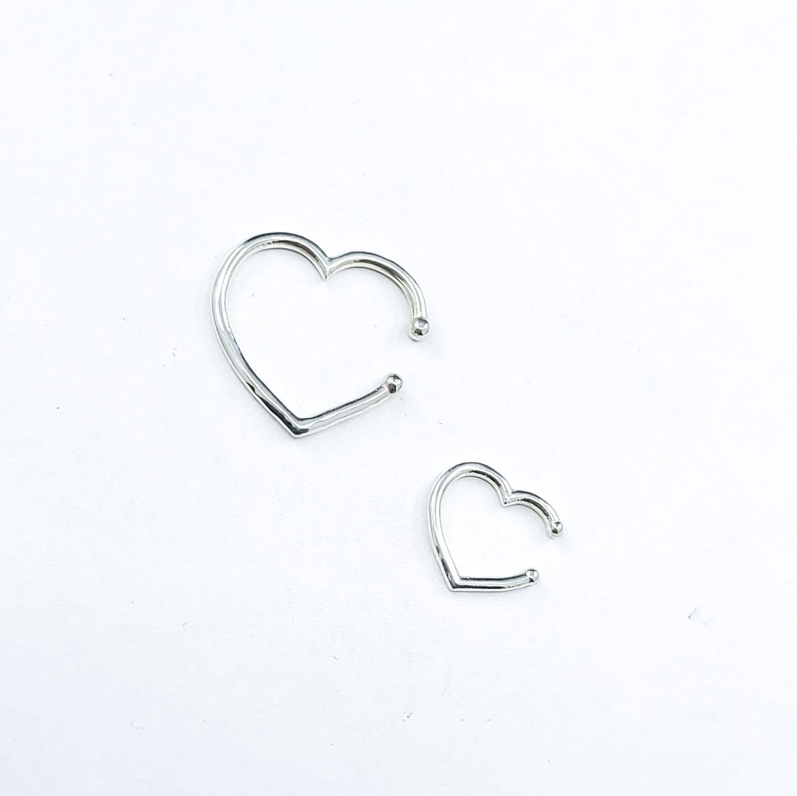 Small Heart Fake Piercing Faux Nose Ring Fake Nose Hoop - Etsy
