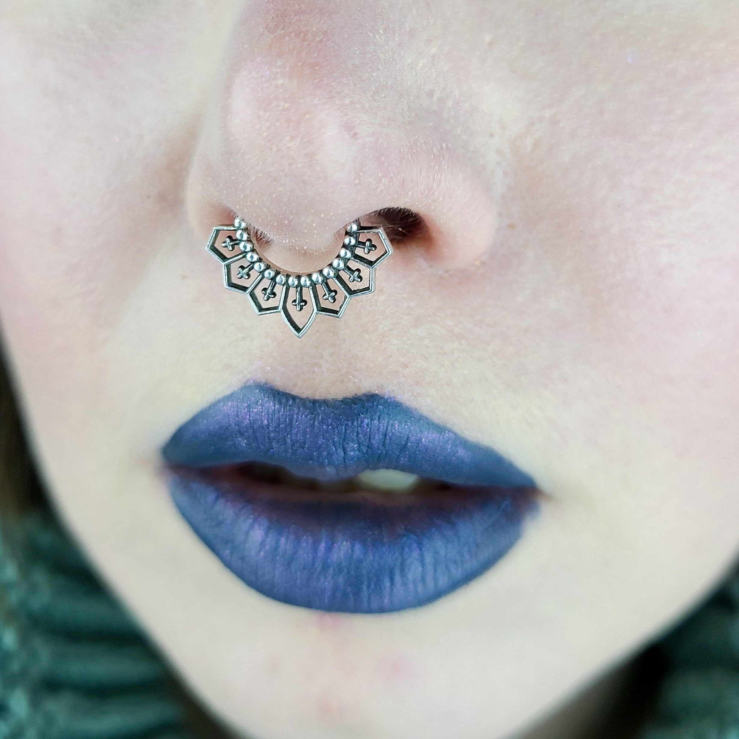 Gothic Cross Lace Septum, Religious Jewelry, Goth, Wicca Nose Ring ...