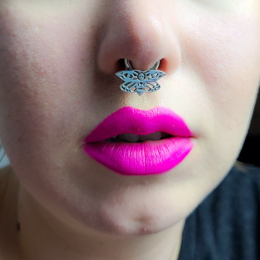 Dead Head Moth Septum, Butterfly Nose Ring, Cartilage, Helix, Daith ...