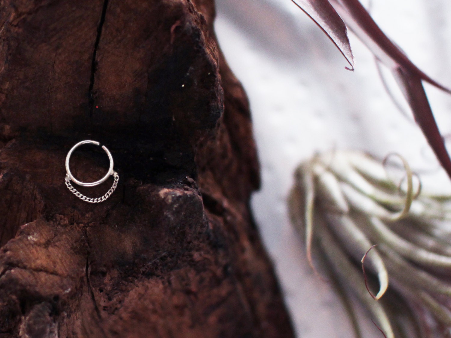 Minimal Chain Septum Nose Ring Silver Septum Piercing | Etsy