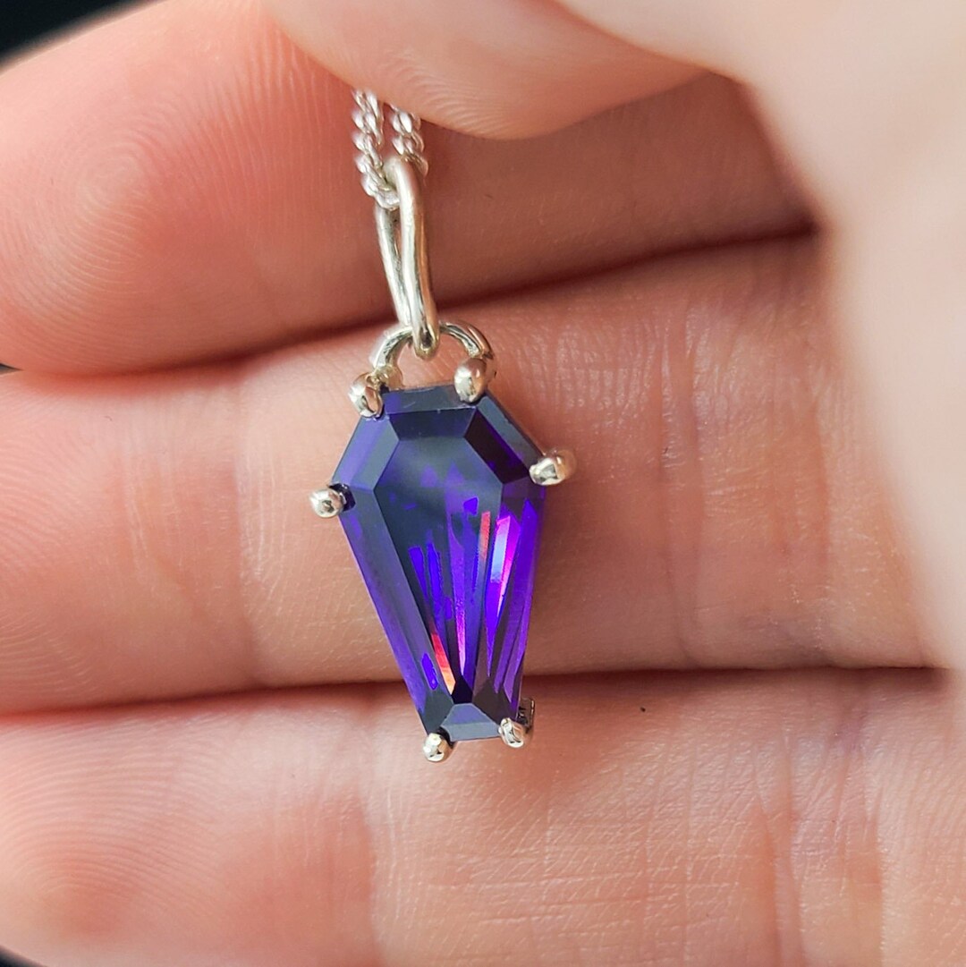 Big Magic Purple Coffin Pendant, Vampire Necklace, Vamp, Casket, Creepy ...