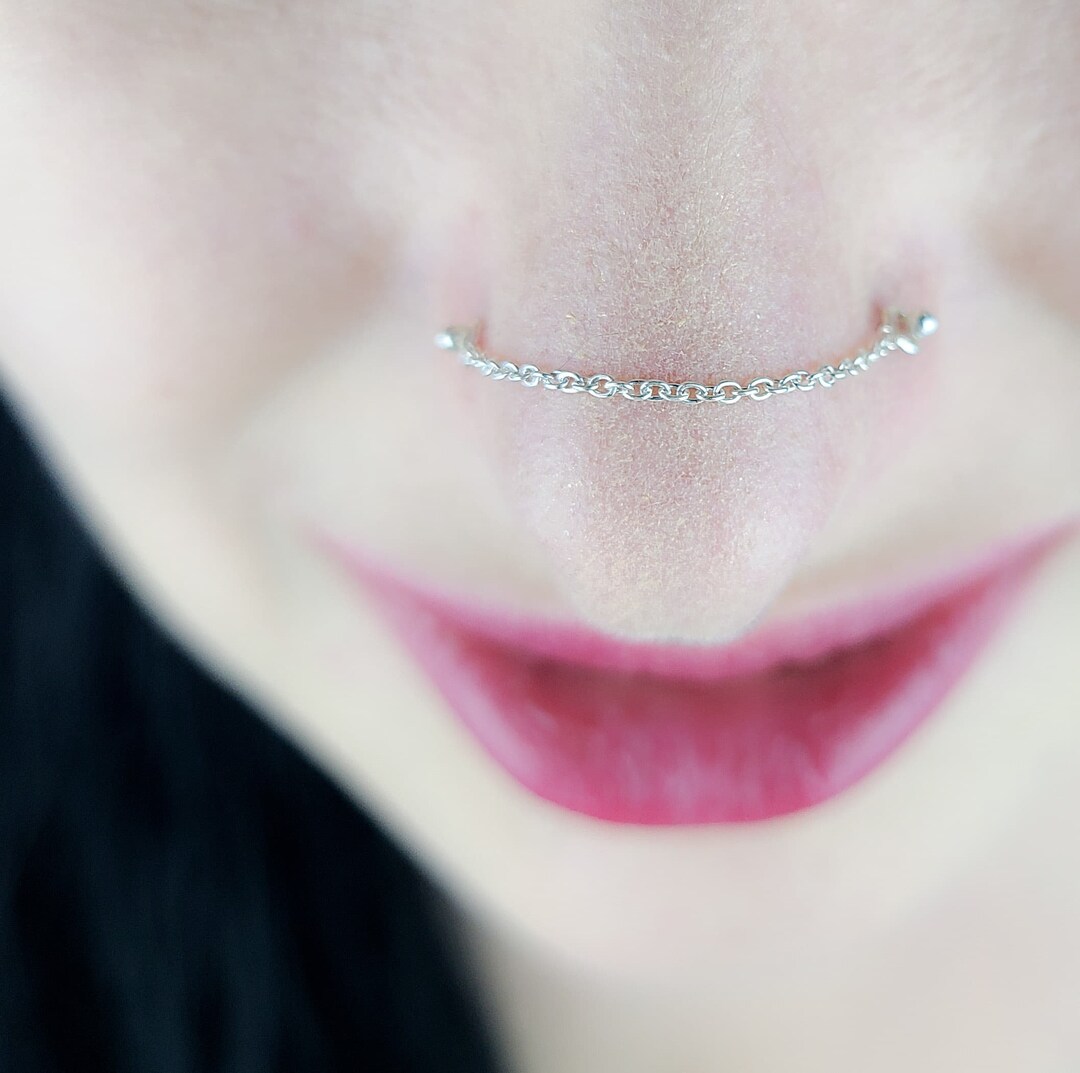 1mm Cable Nose Chain, Sterling Silver, Conch, Cartilage, Ear Climber ...