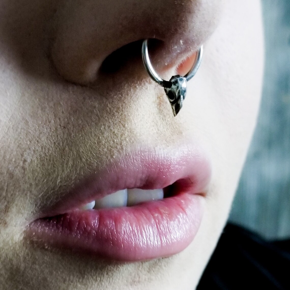 Tiny Bird Skull Septum Piercing Body Jewelry Skull Nose - Etsy