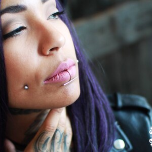 Solid Gold Fake Lip Ring, 10k Gold Lip Cuff, Snake Bites, Faux Lip ...