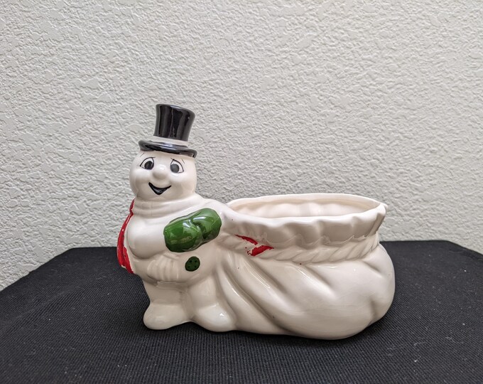 Vintage 1990 Frosty the Snowman Vase/planter/ Candy Dish - Etsy