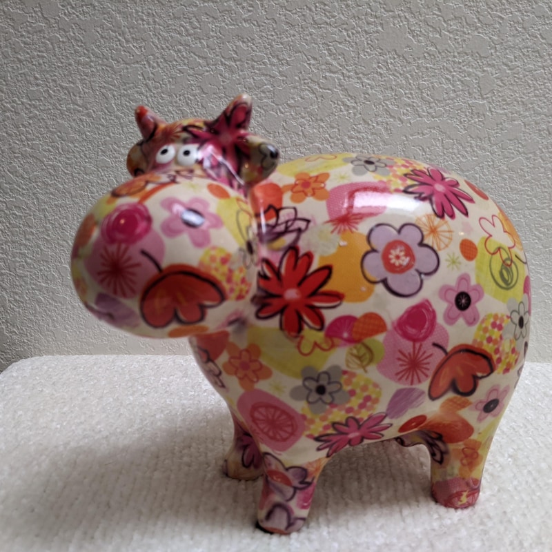 Vintage Cow Coin Bank - Etsy