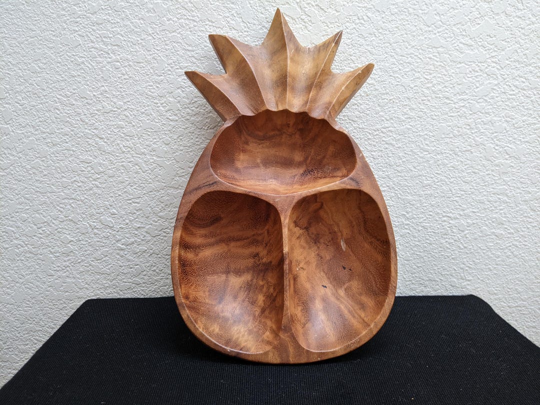 Vintage Monkey Pod Pineapple Shaped Snack Serving Dish - Etsy