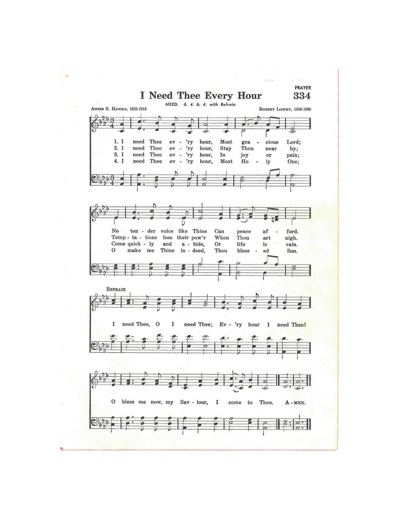 I Need Thee Every Hour Hymn Bundle | Piano & Fingerstyle Baritone ...