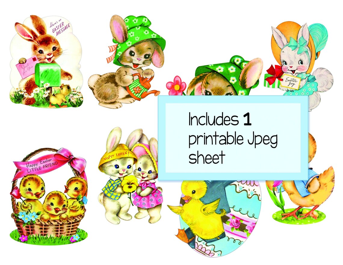 Vintage Easter Digital Clipart Instant Download Easter - Etsy