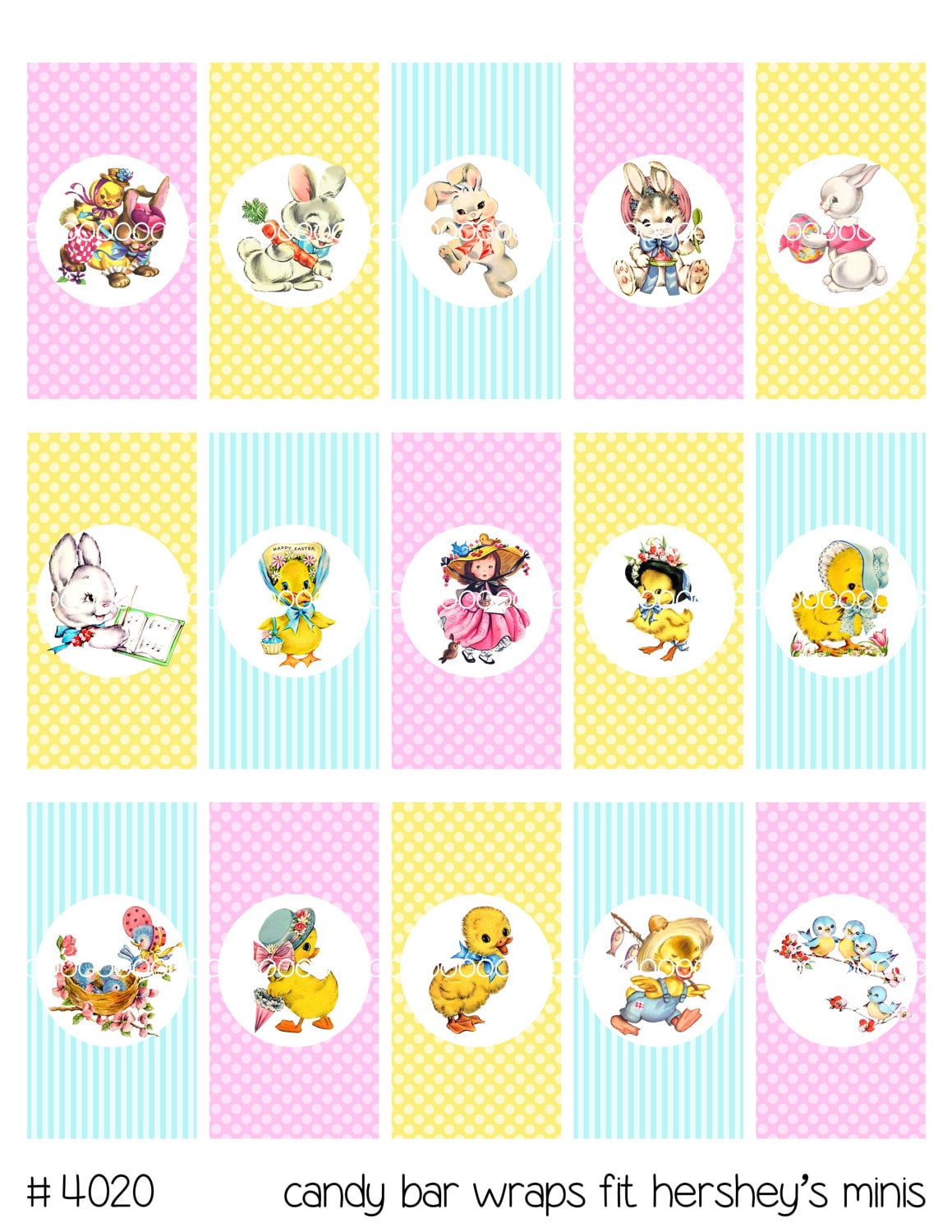 Easter Candy Bar Wrappers--bunny Rabbit, Easter Basket Filler, Easter ...