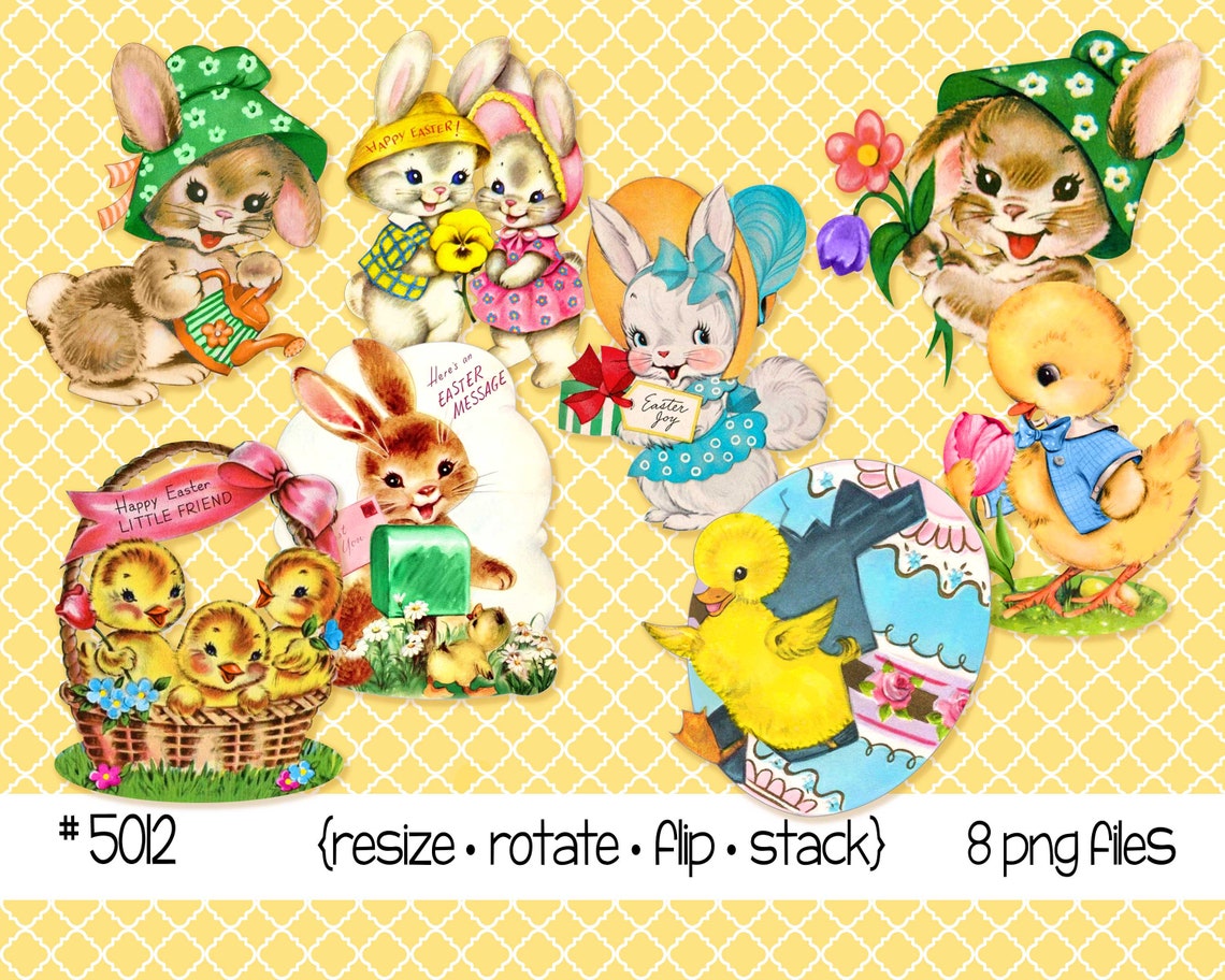 Vintage Easter Digital Clipart Instant Download Easter - Etsy