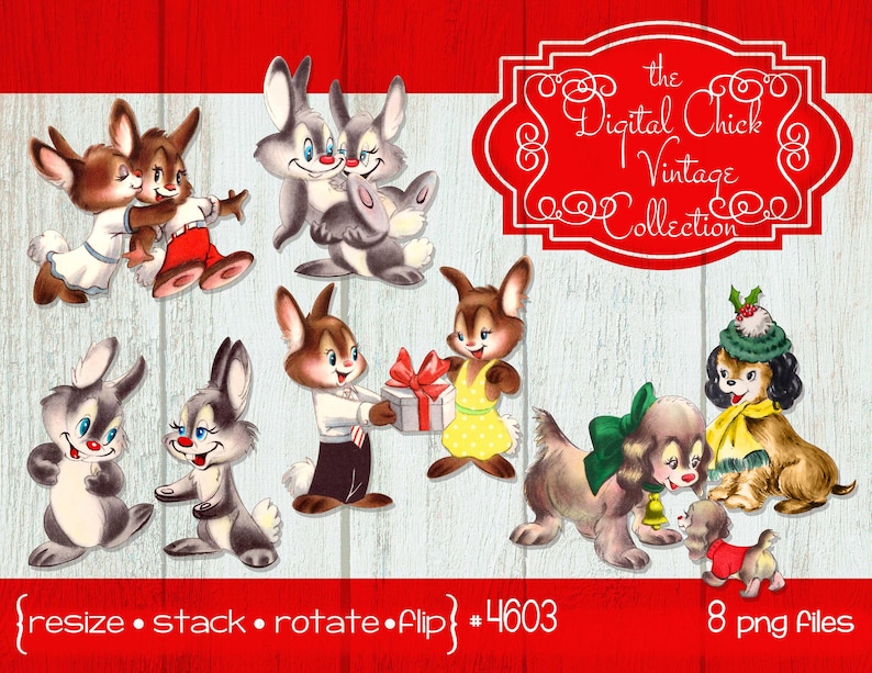 Christmas Clipart Bunny Rabbit Clipart Clip Art Bunny - Etsy