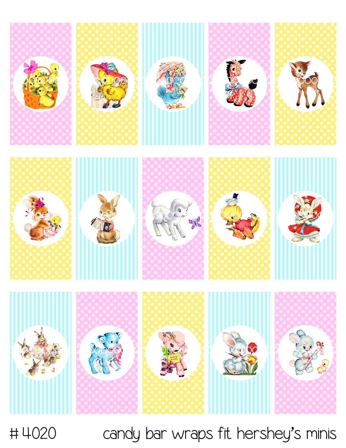 Easter Candy Bar Wrappers--bunny Rabbit, Easter Basket Filler, Easter ...