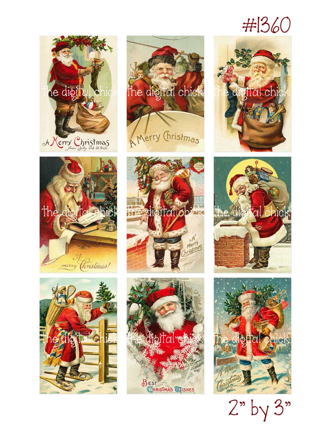 Vintage Christmas Card Images--santa Claus St Nick Saint Nicholas ...