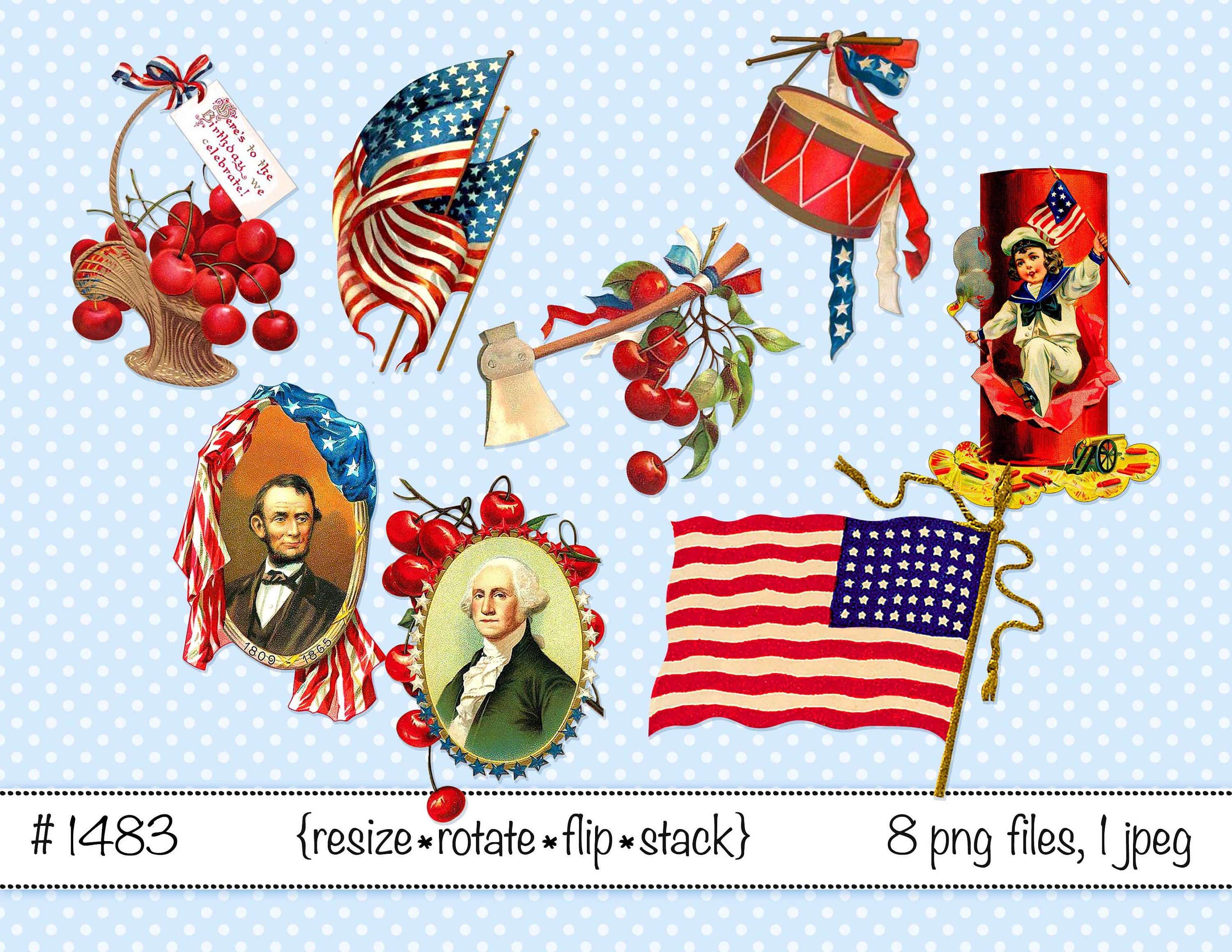 Vintage Fourth Of July Clipart