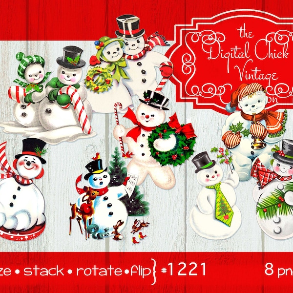Snowmen Clipart - Etsy