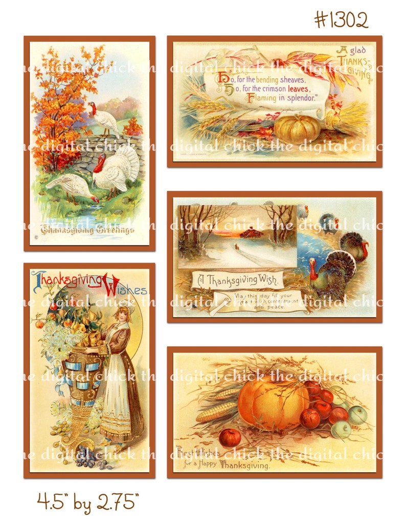Vintage Victorian Thanksgiving Imagesinstant Digital - Etsy