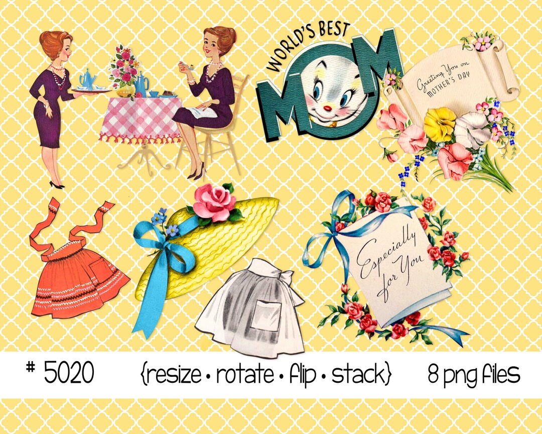 Mother's Day Digital Clipart, Instant Download, Vintage Women Images ...