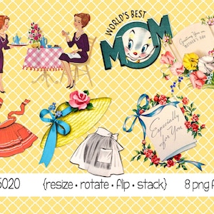 Mother's Day Digital Clipart, Instant Download, Vintage Women Images ...